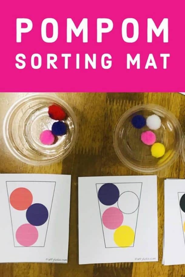 Pompom Activity With Toddler : Pompom Sorting Color Mat (28 Sets ...