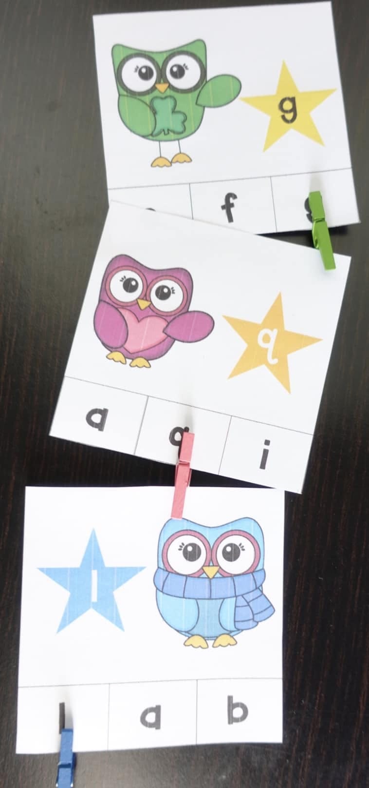 Owl Match The Letter and Clip Card : 32 Effortless Sets for Preschool ...