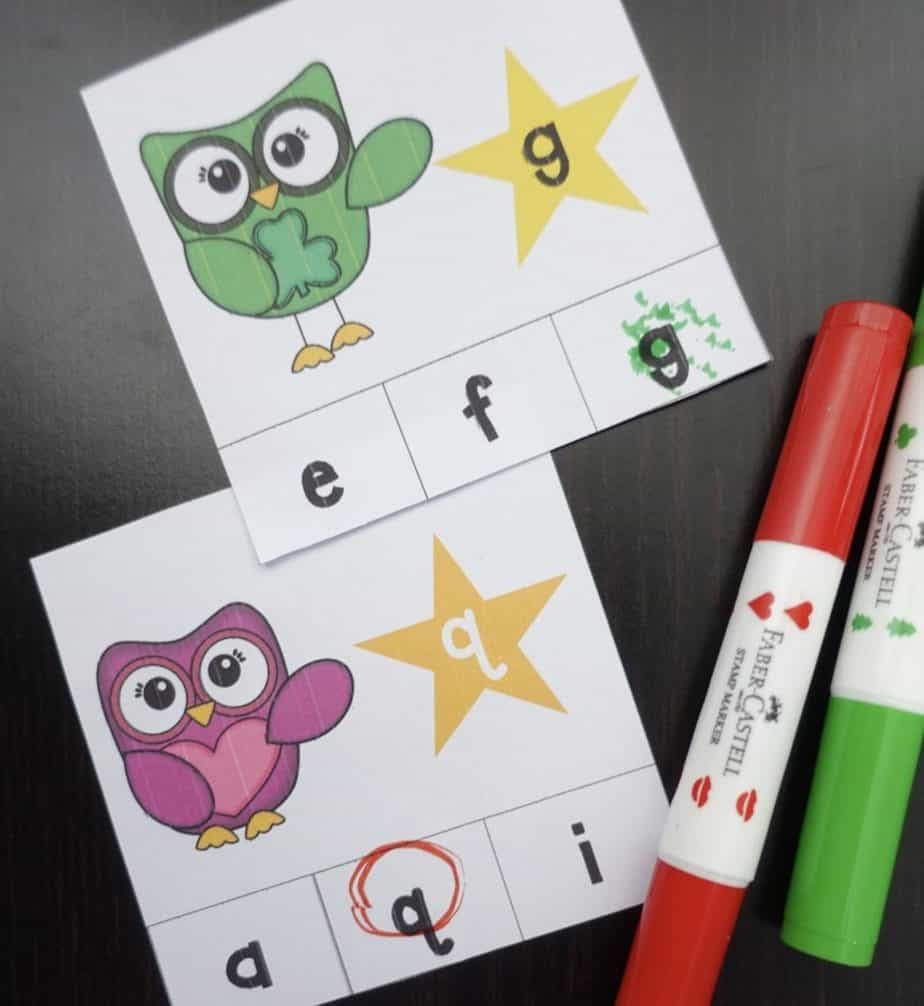 Owl Match The Letter and Clip Card : 32 Effortless Sets for Preschool ...