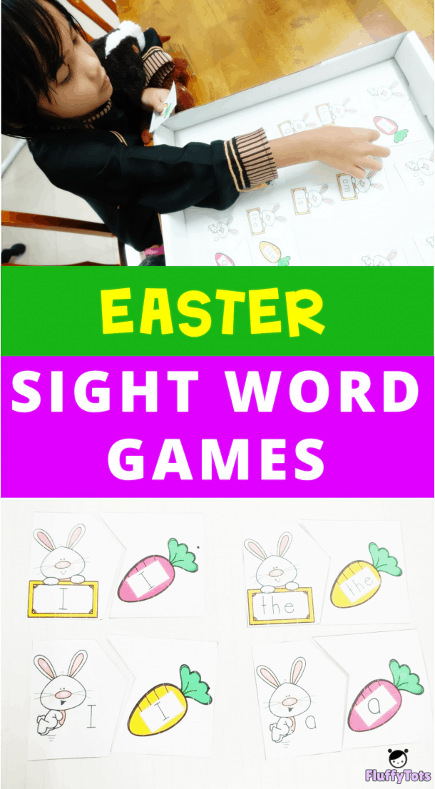 Easter Sight Word Games : FREE 12 Simple Cute Puzzles - FluffyTots