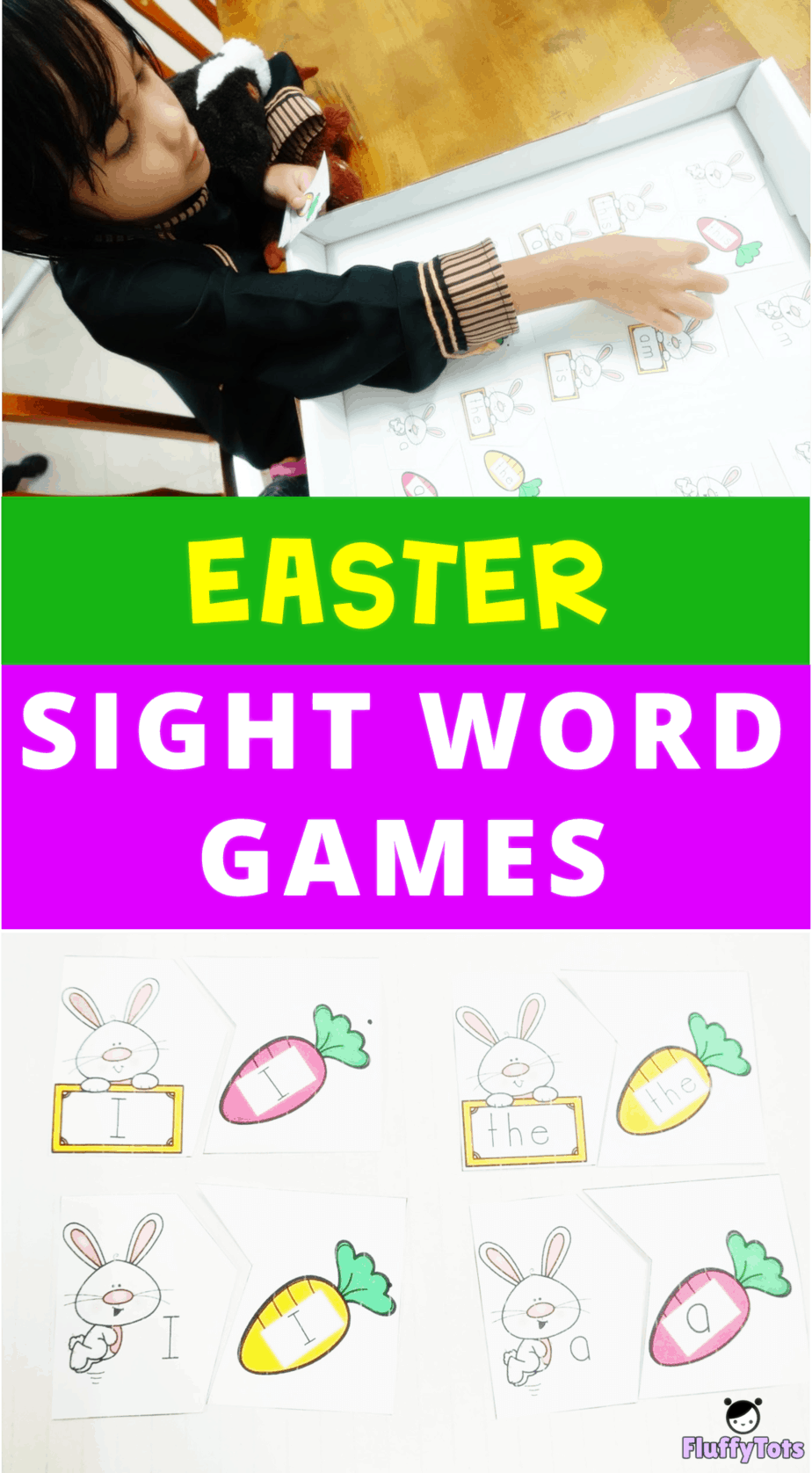 Easter Sight Word Games : FREE 12 Simple Cute Puzzles - FluffyTots