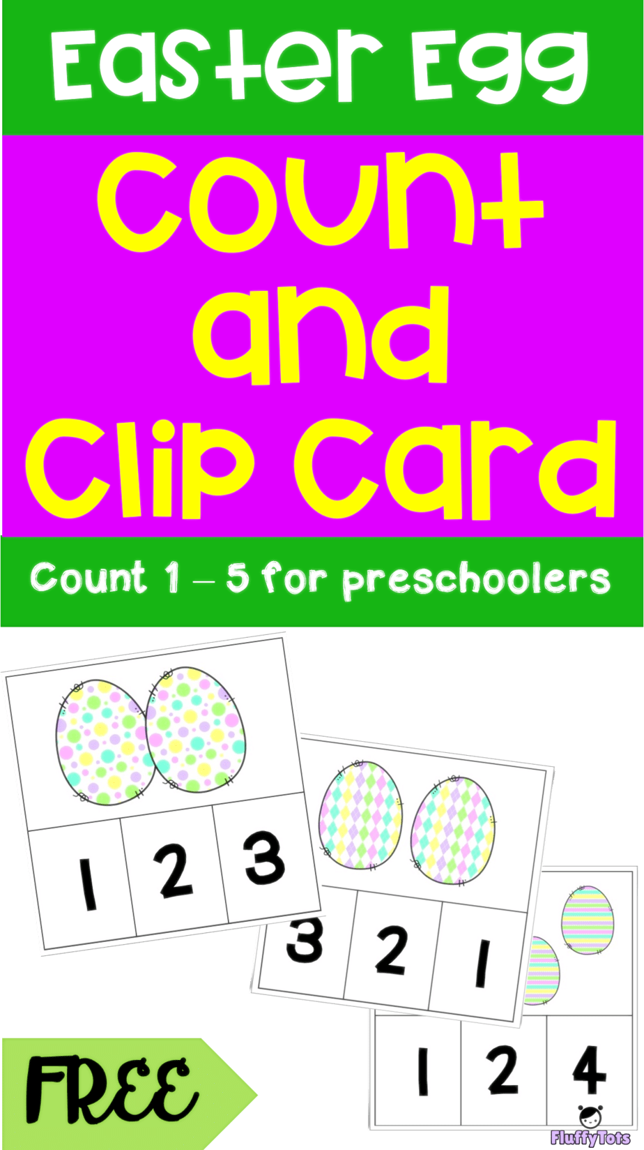 Easter Jellybean Count and Clip Cards : FREE 12 Colorful Clip Cards ...