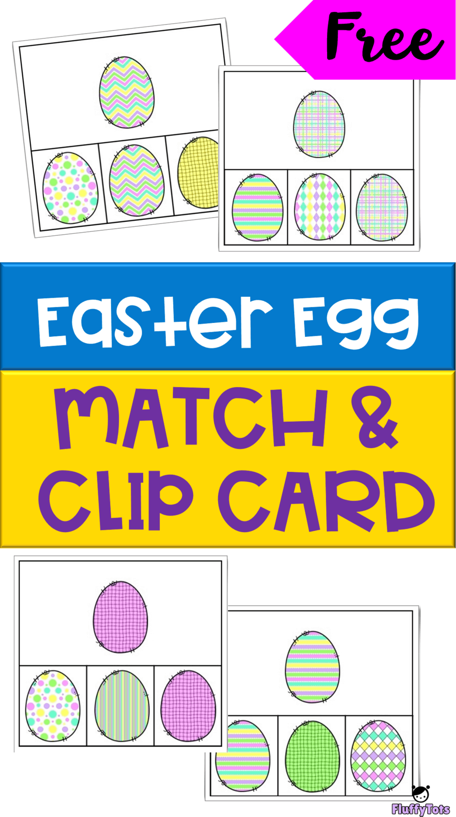 Easter Egg Printable Match the Pattern - FluffyTots