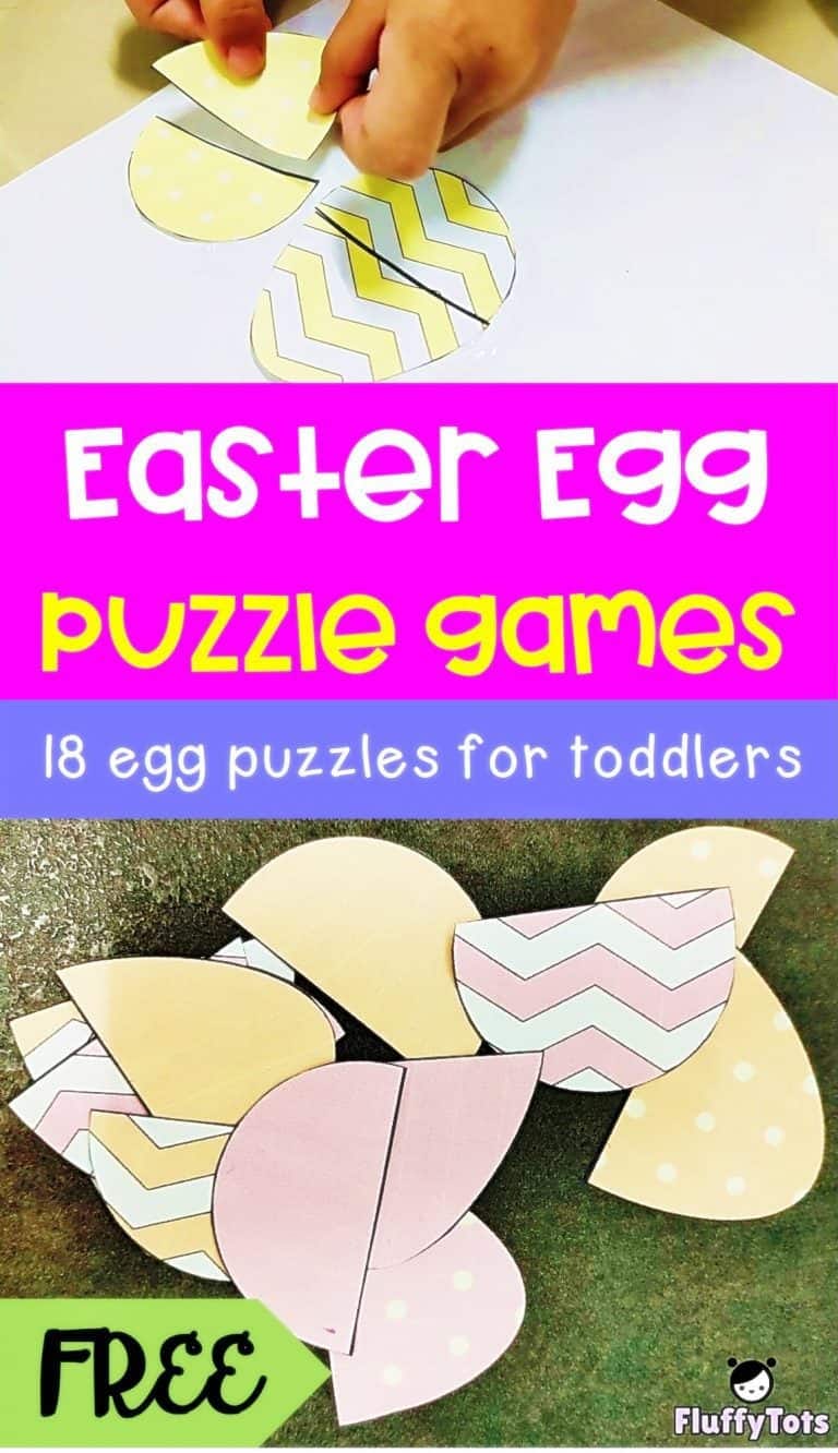 FREE 18 Puzzle with Easter Egg Printable - FluffyTots