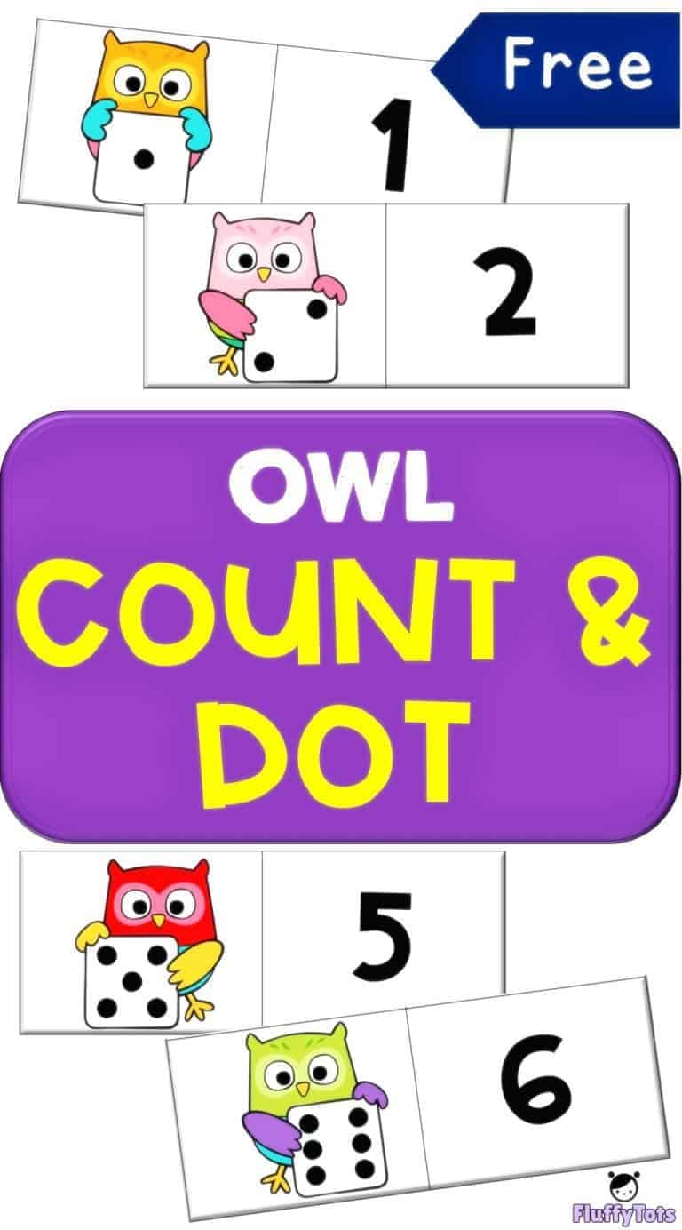 Owl Count and Dot Activity : FREE 6 Counting Owls - FluffyTots