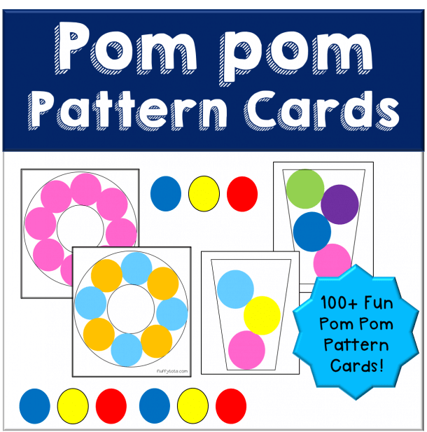 FREE 10 Strips of Pompom Color Sorting Mat for Toddlers - FluffyTots