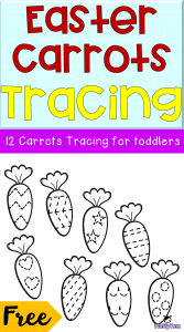 Easter Carrot Tracing : FREE 12 Awesome Carrots - FluffyTots