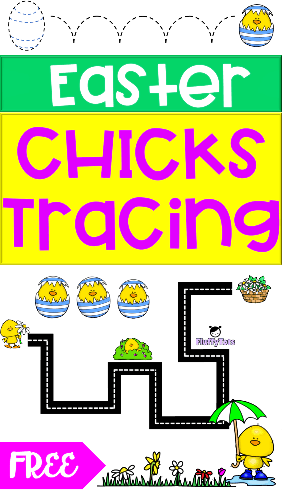 Easter Chicks Tracing : FREE 7 Fascinating Tracing Mat - FluffyTots