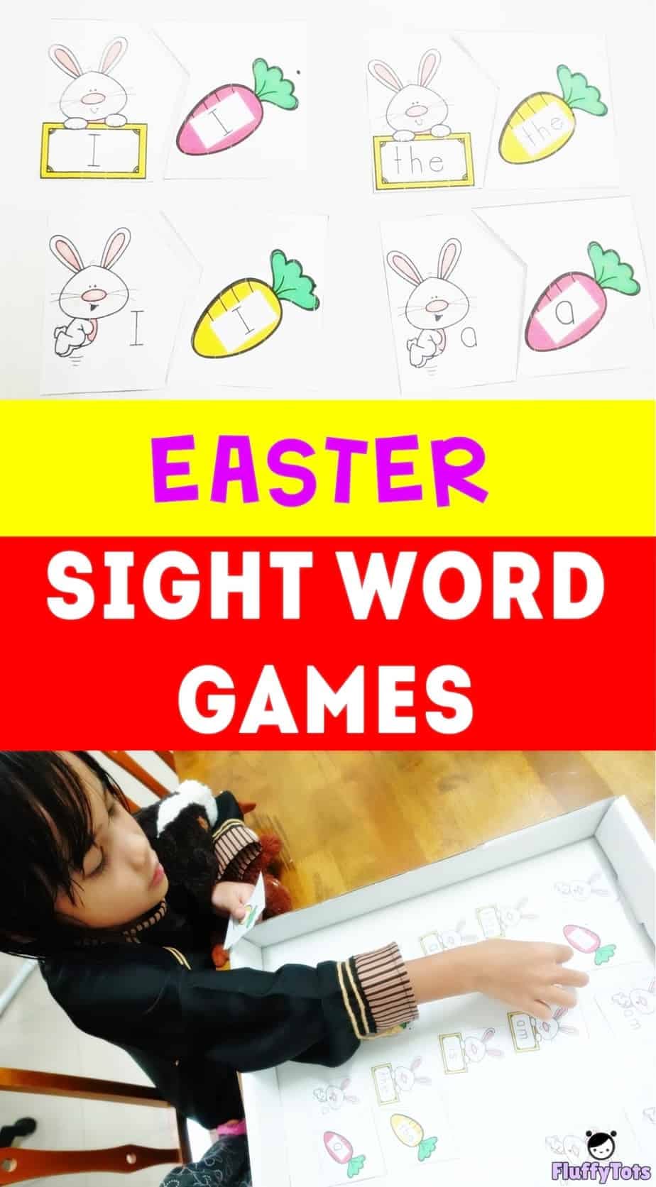 Easter Sight Word Games : FREE 12 Simple Cute Puzzles - FluffyTots