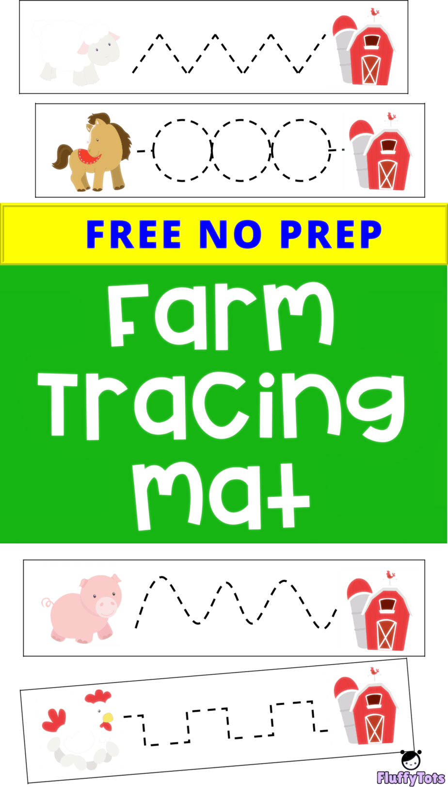 Exciting Farm Tracing Printables for Preschool and Toddler - FluffyTots