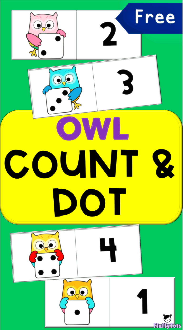 Owl Count and Dot Activity : FREE 6 Counting Owls - FluffyTots