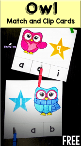 Owl Match The Letter and Clip Card : 32 Effortless Sets for Preschool ...