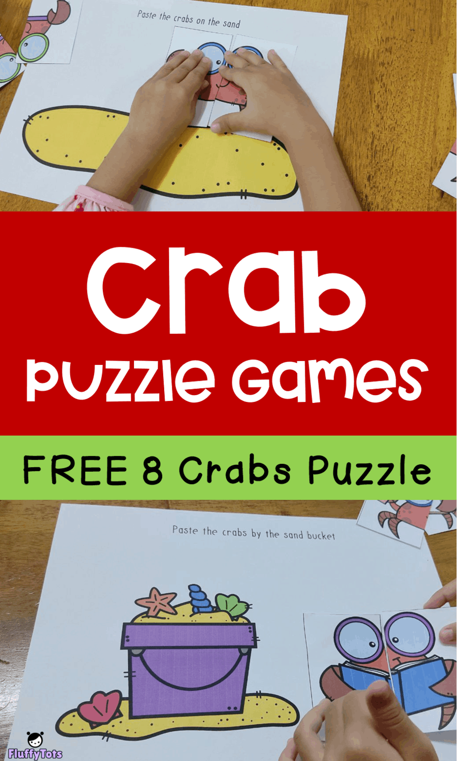 Crab Puzzle Games : FREE 8 Super Simple Puzzle - FluffyTots
