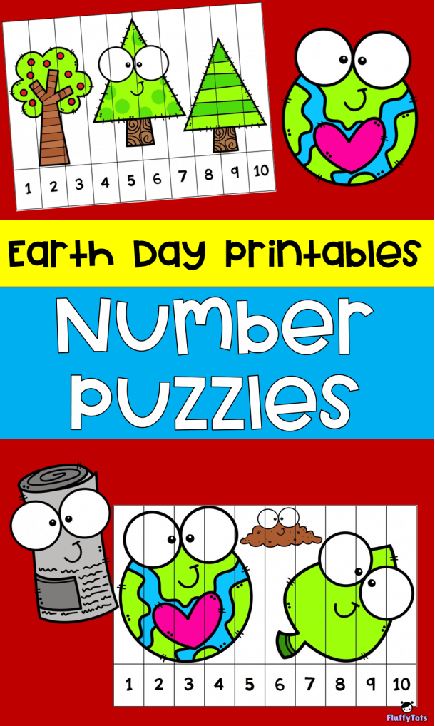 Earth Day Math Activities for Preschoolers Counting 1-10 - FluffyTots