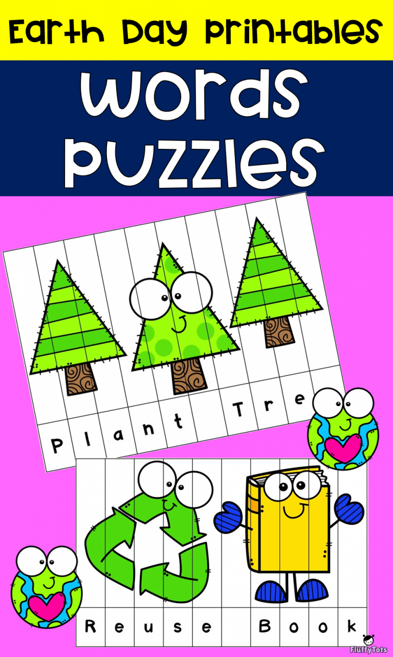 Earth Day Word Puzzle : FREE 5 Exciting Puzzles - FluffyTots
