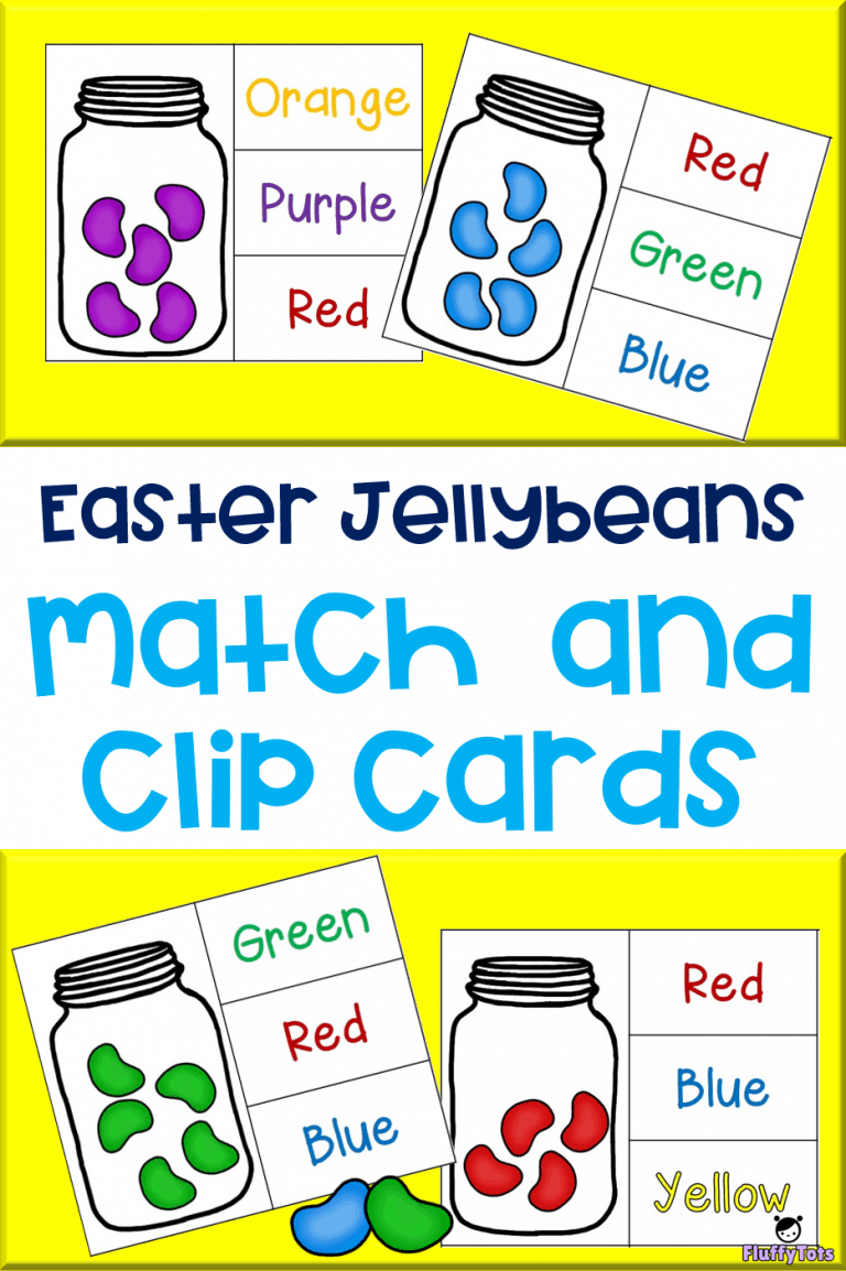 Easter Jellybeans Match and Clip Cards : FREE 12 Simple Clip Cards ...