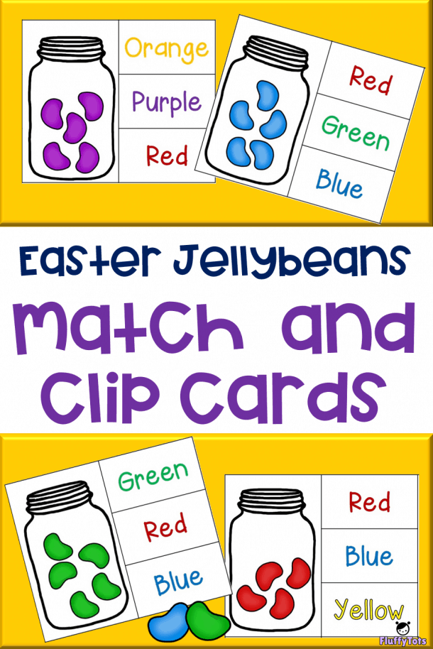 Easter Jellybeans Match and Clip Cards : FREE 12 Simple Clip Cards ...
