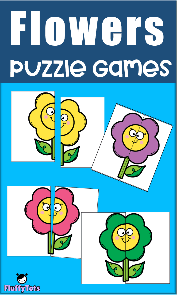 8 Adorable Flower Printable Puzzles for Kids