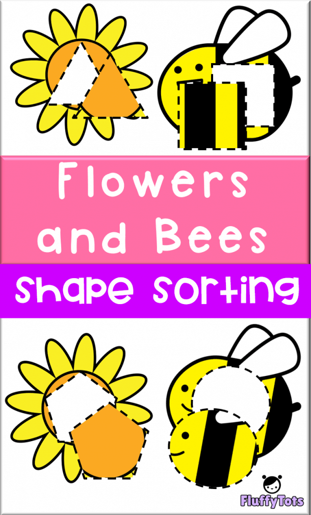 Fun Spring Shape Sorting Printable - FluffyTots