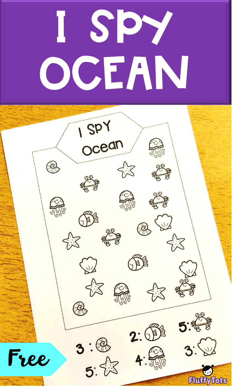 Seek & Count Ocean Animals (Just print and go!) - FluffyTots