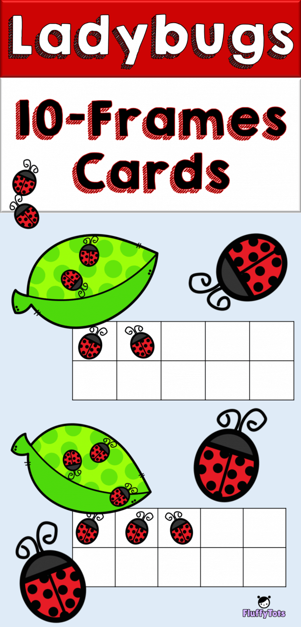 Ladybugs Match The 10-Frames Cards : FREE 10 10-Frames Cards - FluffyTots