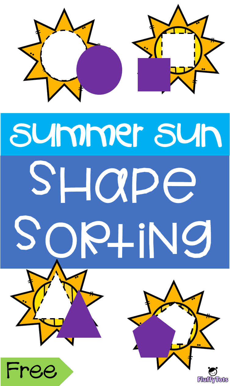 Easy Sun Shape Sorting Printables Activities - FluffyTots