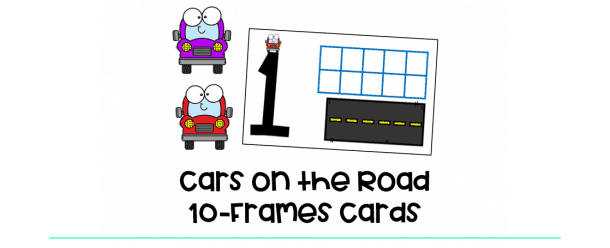 Cars On The Road 10-Frames Card : FREE Ten 10-Frames Cards - FluffyTots