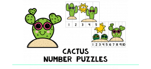 Cactus Number Puzzles : FREE 5 Cool Number Puzzles Printables - FluffyTots