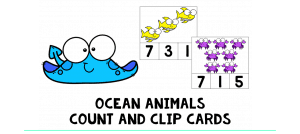 Ocean Animals Count and Clip Cards - FluffyTots