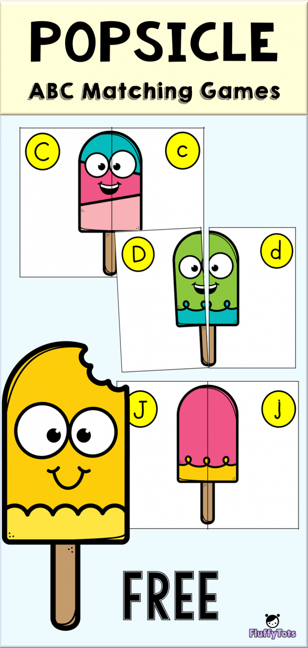 Popsicle Letter Activities - FluffyTots