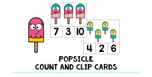 Popsicle Count and Clip Cards Counting 1-10 - FluffyTots