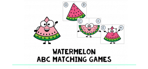 Watermelon ABC Matching Printables - FluffyTots