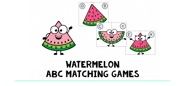 Watermelon ABC Matching Printables - FluffyTots