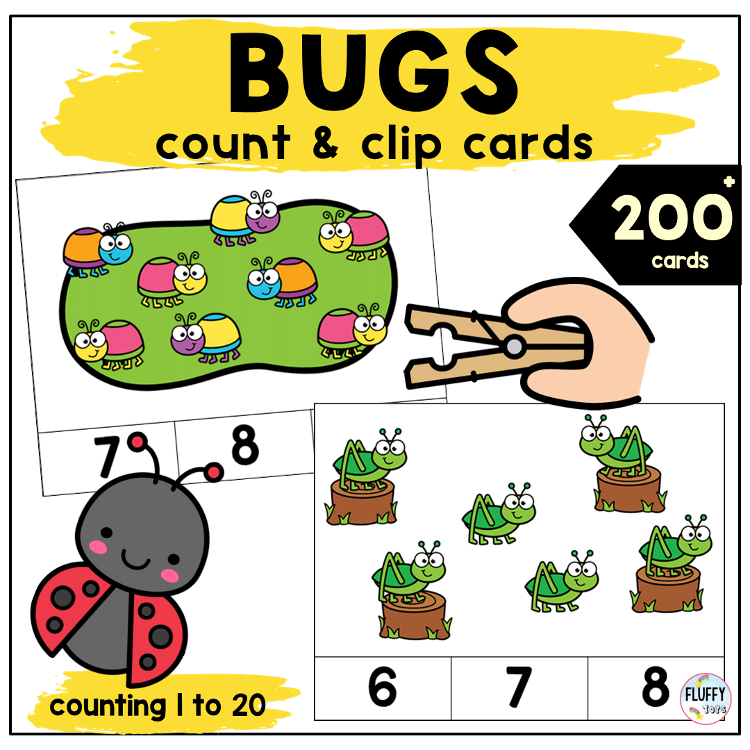 Exciting 200+ Bugs Count and Clip Cards - FluffyTots