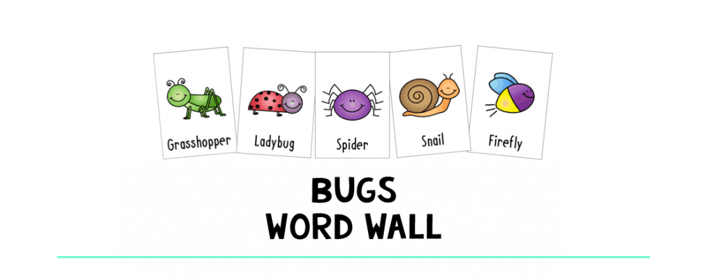 Bugs Word Wall : FREE 12 Bugs Vocabulary - FluffyTots
