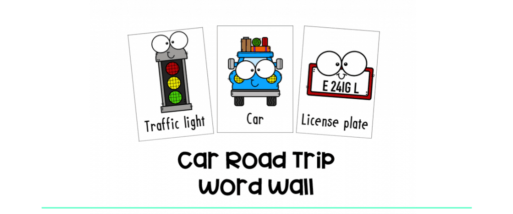 Car Road Trip Word Wall : FREE 12 Word Wall Cards for Preschoolers ...