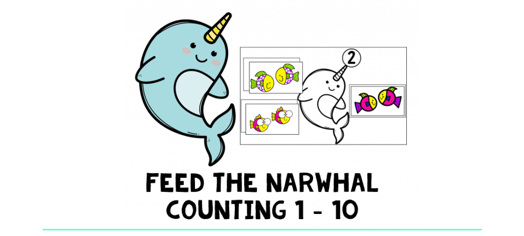 Counting 1-10 Fun Printables : FREE Feed The Narwhal Activity - FluffyTots