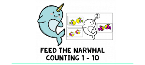 Counting 1-10 Fun Printables : FREE Feed The Narwhal Activity - FluffyTots