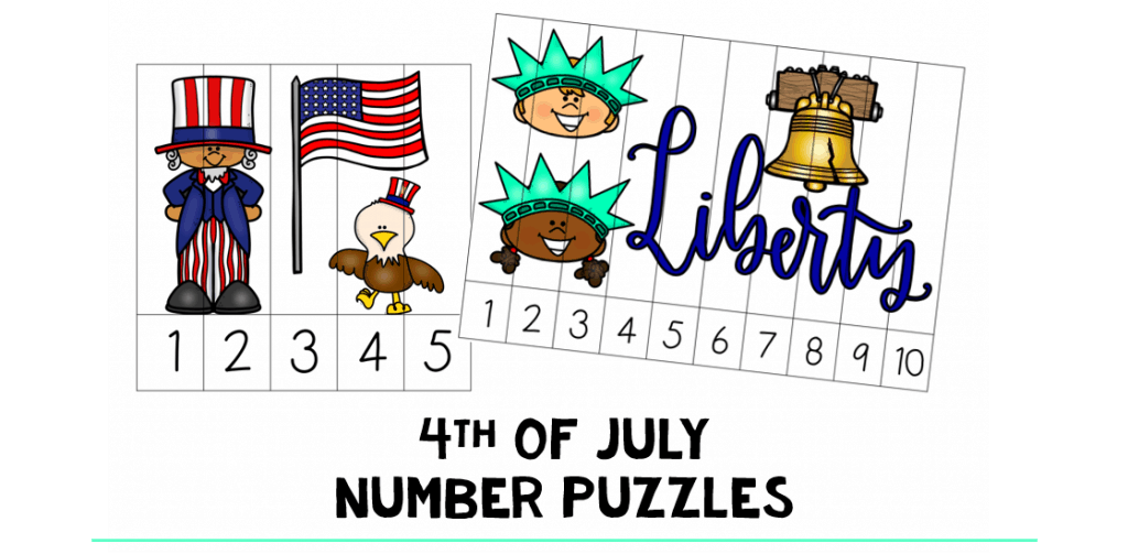 4th of July Number Recognition : Simple Number Activity for Kids ...