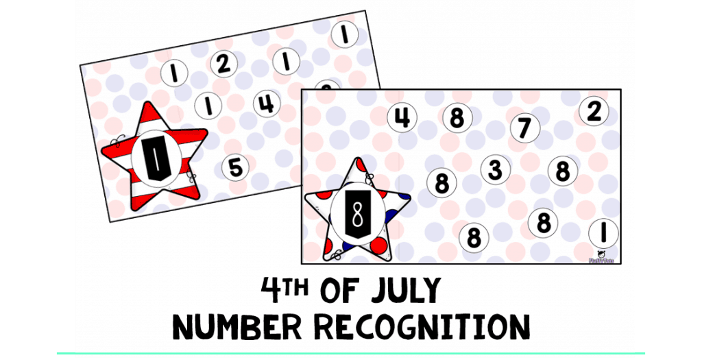 4th of July Number Recognition : Simple Number Activity for Kids ...