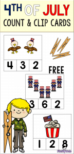 4th of July Count and Clip Cards :FREE 20 Exciting Clip Cards - FluffyTots