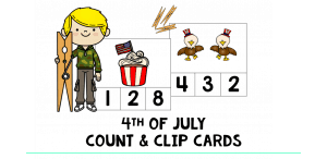 4th of July Count and Clip Cards :FREE 20 Exciting Clip Cards - FluffyTots