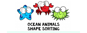 Fun Ocean Animals Shape Sorting - FluffyTots