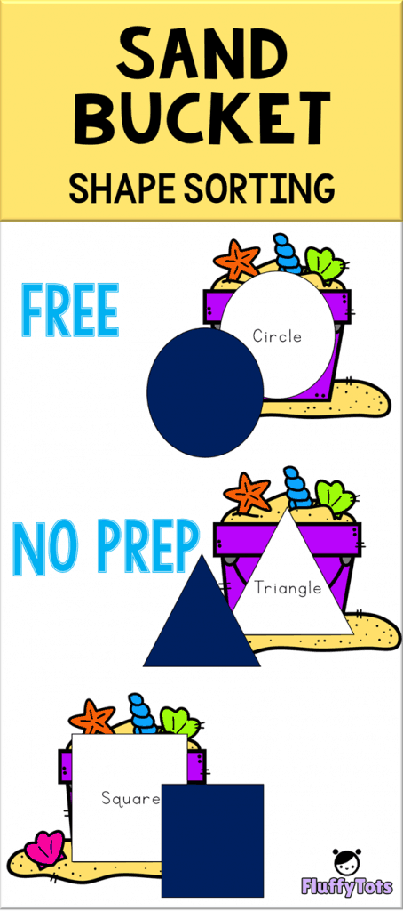 Sand Bucket Shape Sorting : FREE 6 Fun Shapes To Be Sorted - FluffyTots
