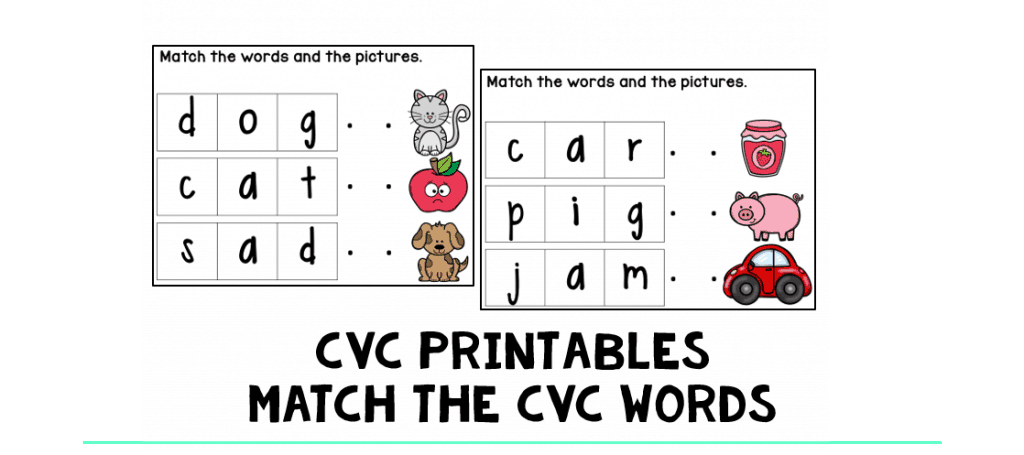 CVC Word Cards : FREE 6 CVC Word Cards - FluffyTots