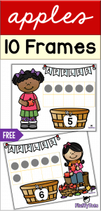 Apple 10-Frames Printables : FREE 1-10 10 Frames - FluffyTots