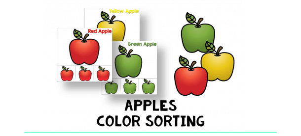 Apple Color Sorting Mat : FREE 3 Color Sorting - FluffyTots