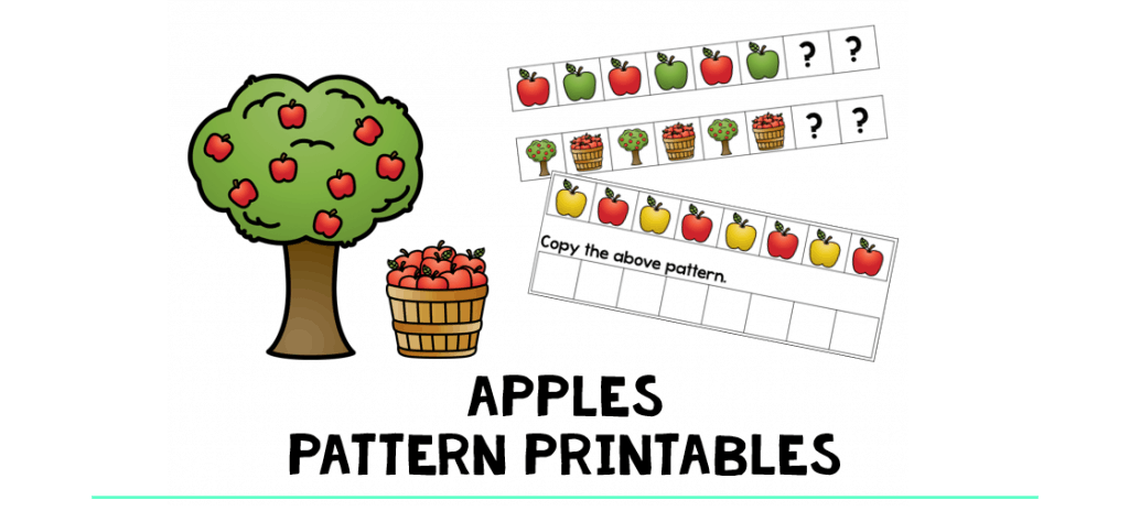 Apple Patterns Printables : FREE 4 ABAB Patterns - FluffyTots