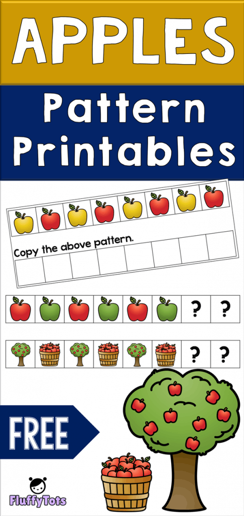 Apple Patterns Printables : FREE 4 ABAB Patterns - FluffyTots
