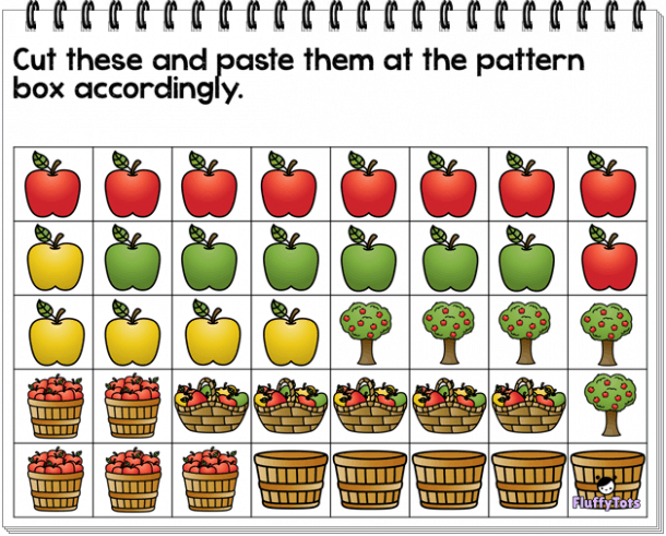 Apple Patterns Printables : FREE 4 ABAB Patterns - FluffyTots